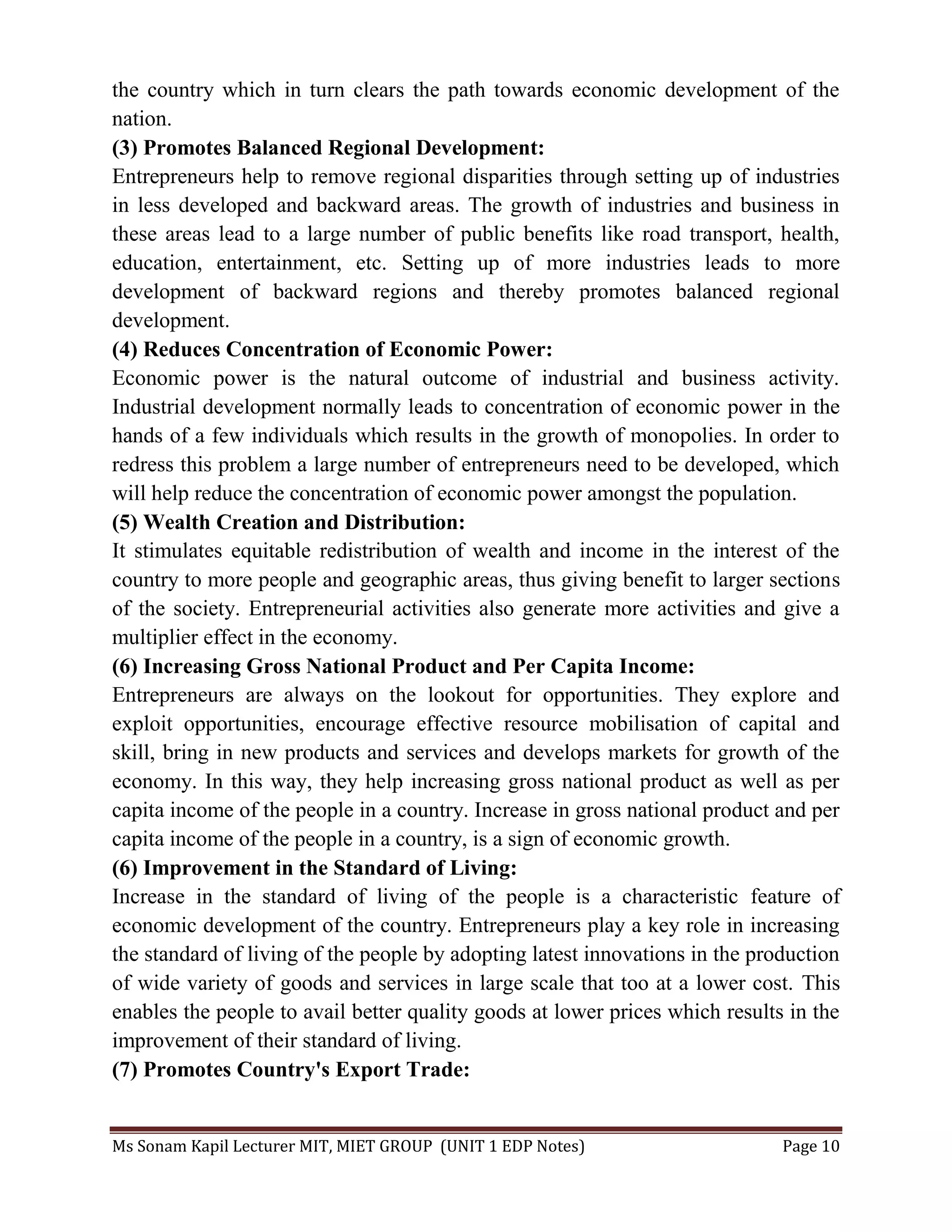 Entrepreneurship development programme notes | PDF