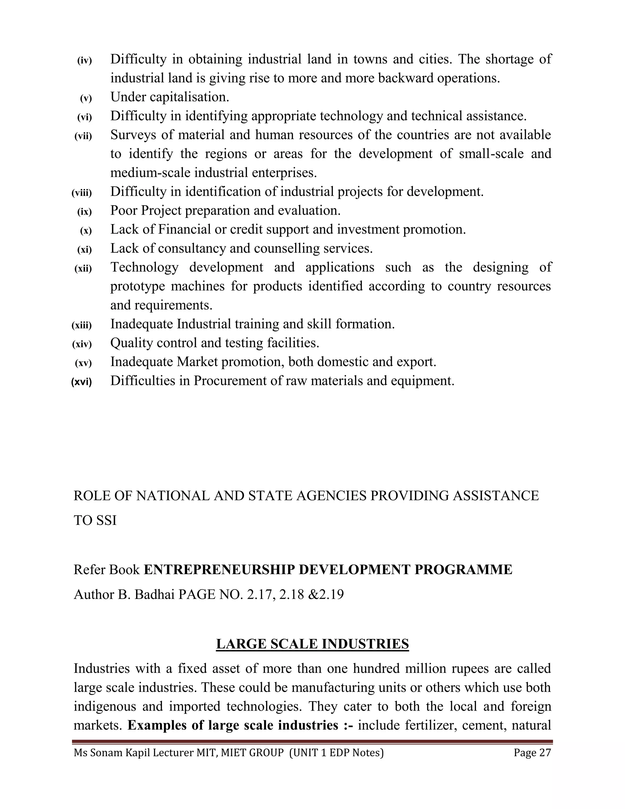 Entrepreneurship development programme notes | PDF