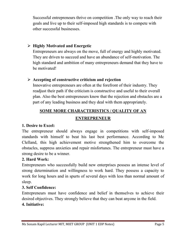 Entrepreneurship development programme notes | PDF