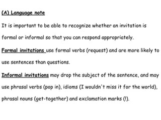 Unit 1 English for life Reading (Level 1) - Invitations.pptx