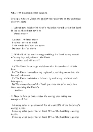 Unit 1 Examination38GED 108 Environmental ScienceM.docx