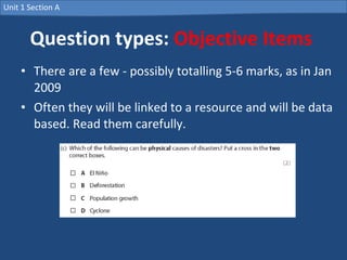 Unit 1 Exam Questions – Section A | PPT