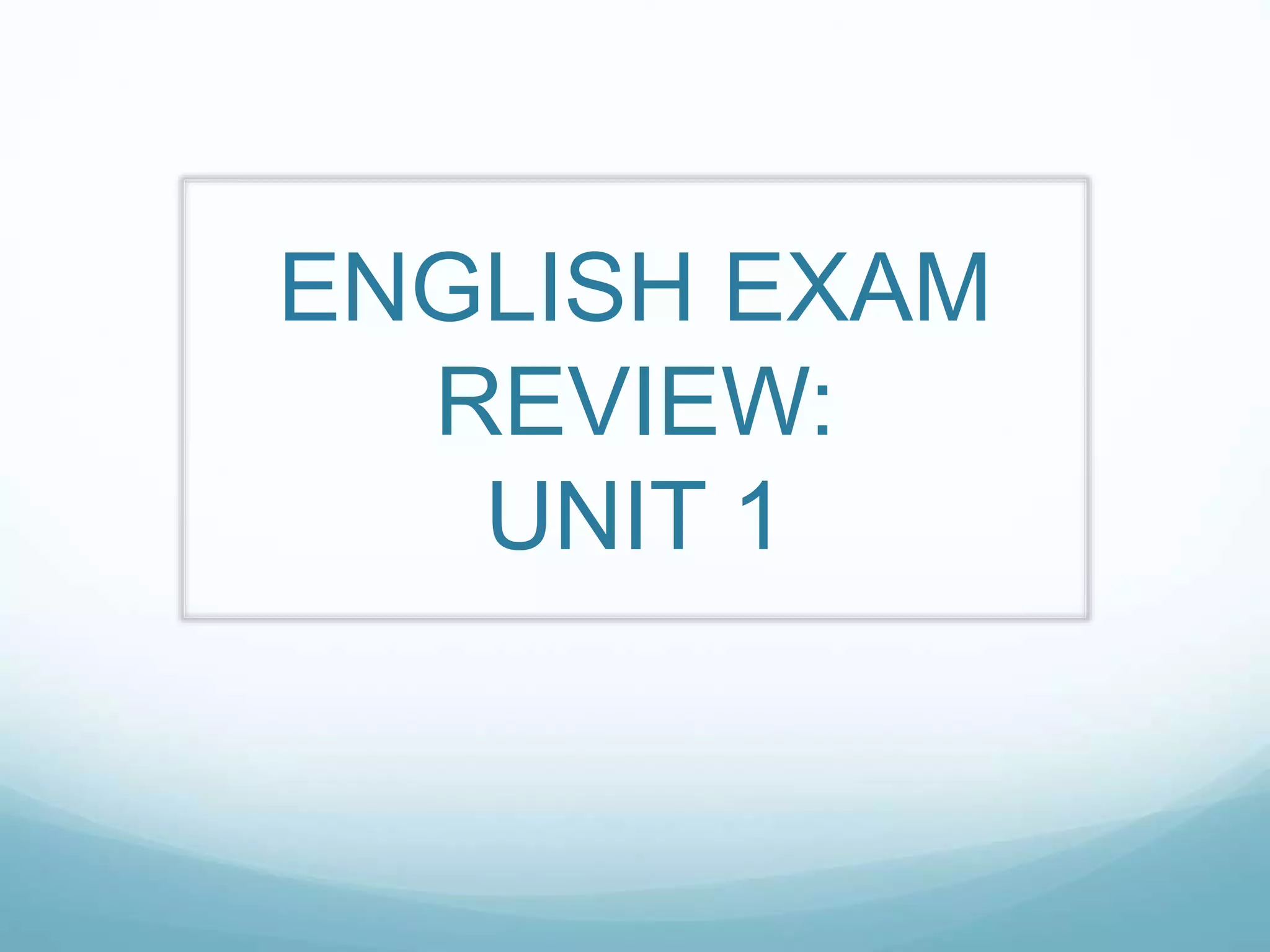 Unit 1 exam review | PPTX