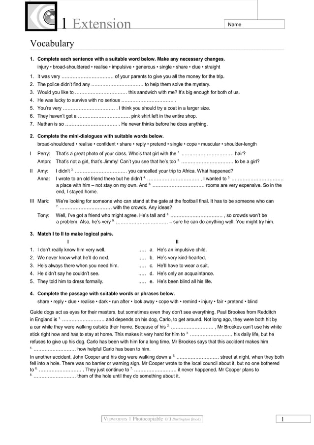 Unit 1 extension | DOC