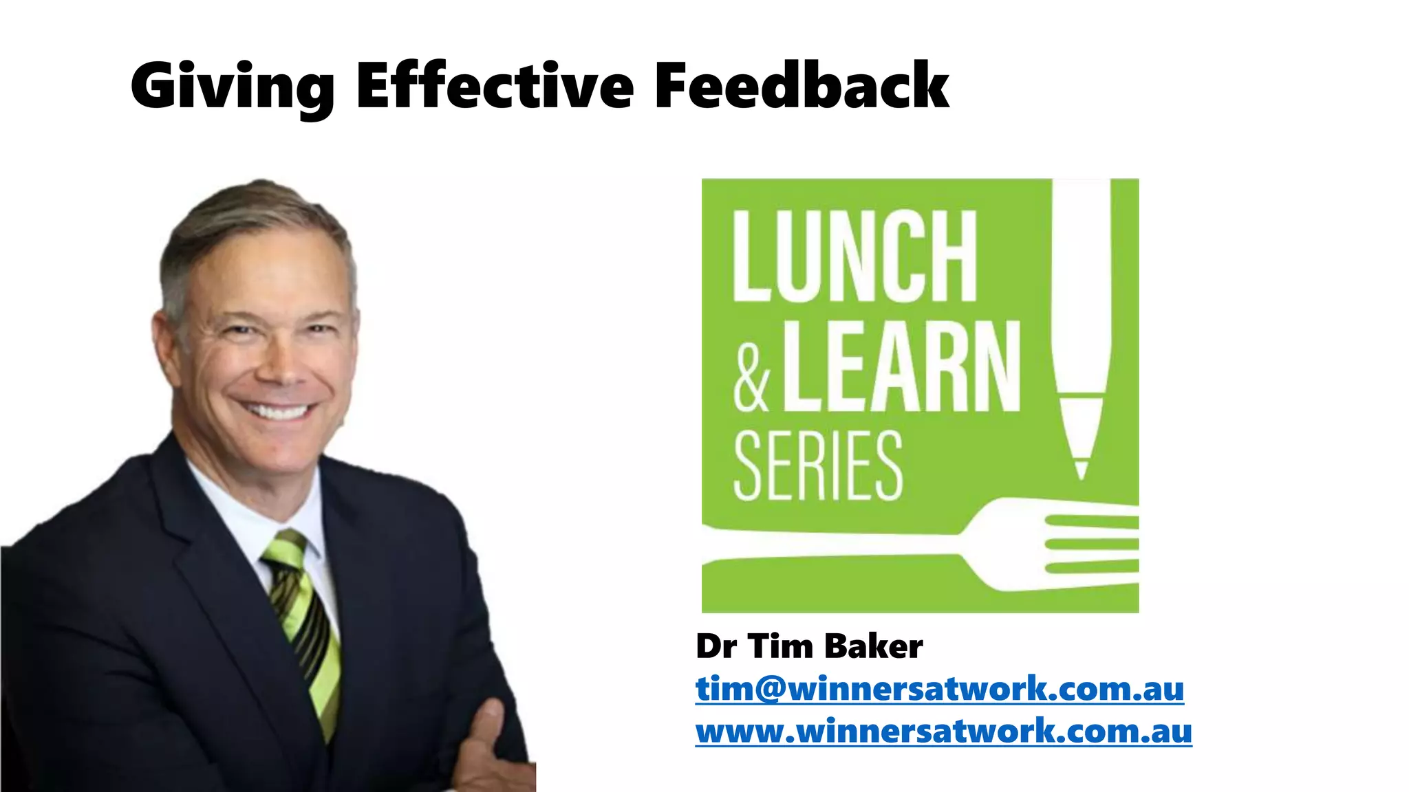 Giving Effective Feedback | PPT