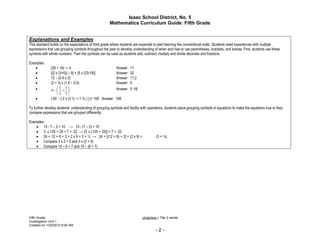 Unit 1 Fifth Grade cs 2012 2013 | PDF