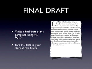 Unit 1 final activity | KEY