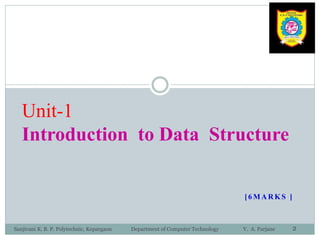 Introduction to data & Data Structure Definition | PPT