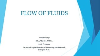 flow of fluid and its mechanism along with principle | PPTX