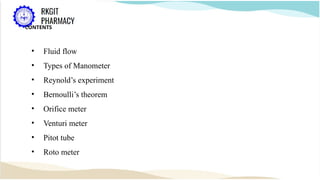 Unit 1 Flow of fluids (Pharm. Eng.).pptx