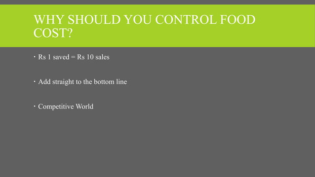 Unit 1 food cost controls | PPT