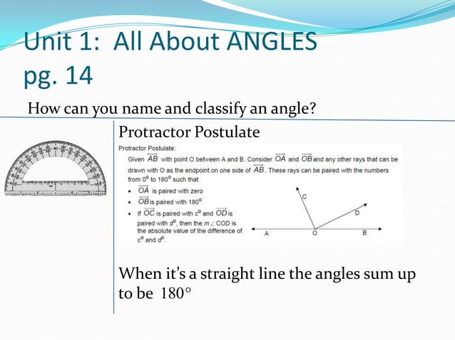Unit 1 foundations of geometry