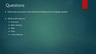 Unit 1 four part pocessor and memory | PPT