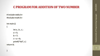 Fundamental of Programming Language UNIT-I | PDF