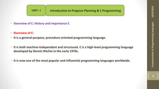 Fundamental of Programming Language UNIT-I | PDF
