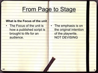 Unit 1 from page to stage | PPTX