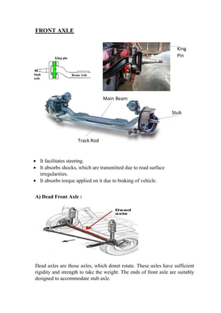 Unit 1 Front Axle & Steering System | PDF