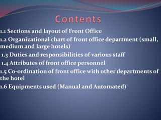 Front Office Department | PPTX
