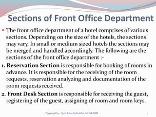 Front Office Department | PPTX