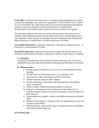 front office | DOC