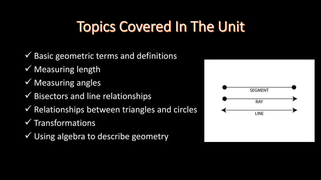 Unit 1 – Geometric Terms & Definitions | PPTX