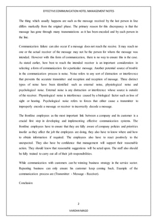 hotel management | DOCX