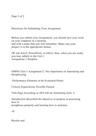 Unit 1 [GM501 Management Theories and Practices II] Page .docx