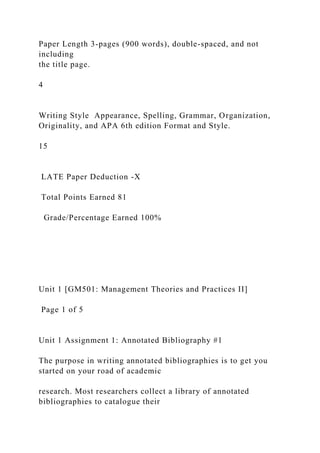 Unit 1 [GM501 Management Theories and Practices II] Page .docx