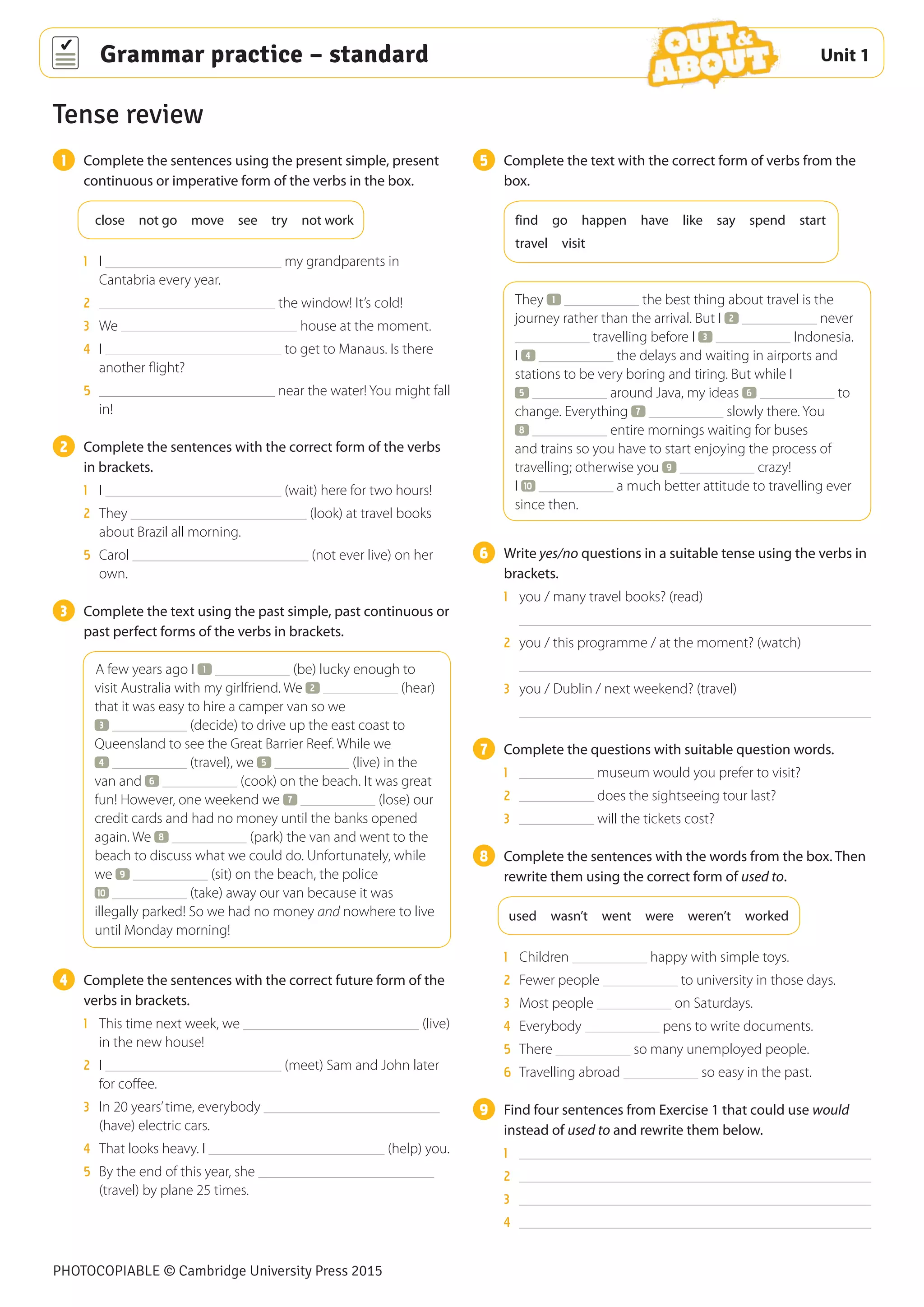 Unit 1 grammar practice standard | PDF