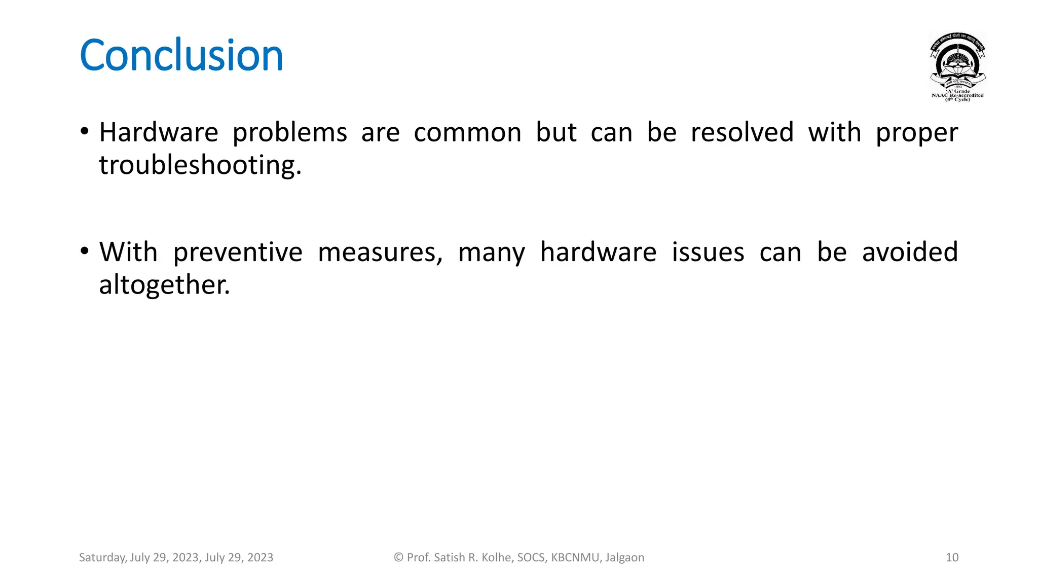 Unit 1 Hardware Problems - General Problems | PPT