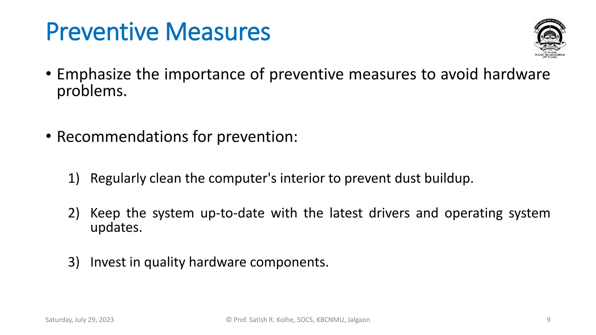 Unit 1 Hardware Problems - General Problems | PPT
