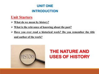 UNIT 1 HISTORY Common course, aau university | PPT