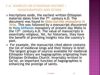 Unit 1 History of EH.pptx in the horn of Africa | PPTX