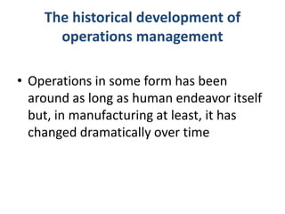 Operations Management Unit Two | PPT