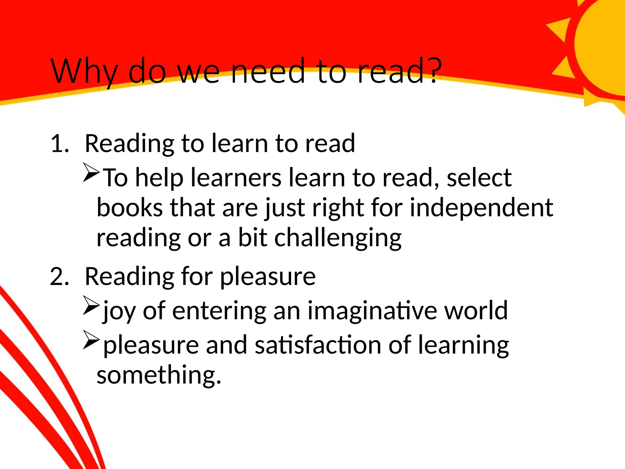 Importance of reading in children and youth literature | PPTX | Education