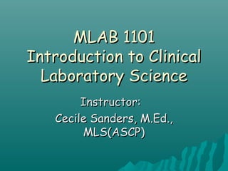 Intro to Laboratory Medicine | PPT