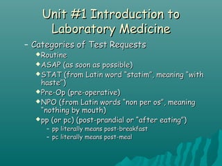 Intro to Laboratory Medicine | PPT