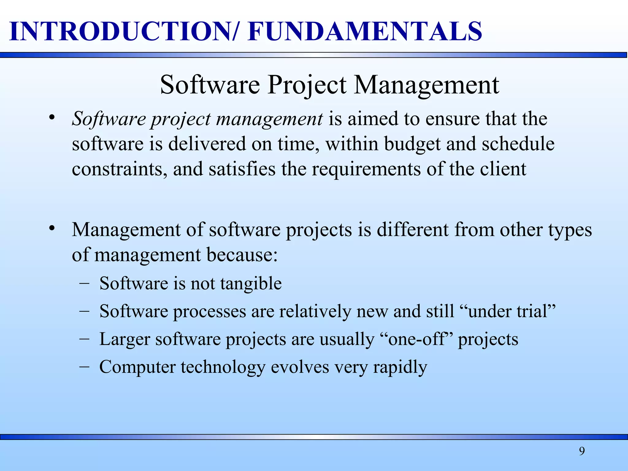 Introduction to Software Project Management | PPT