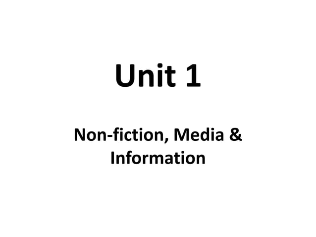 Unit 1 OCR GCSE English Introduction | PPT