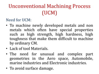 Introduction to Unconventional Machining Processes | PPT