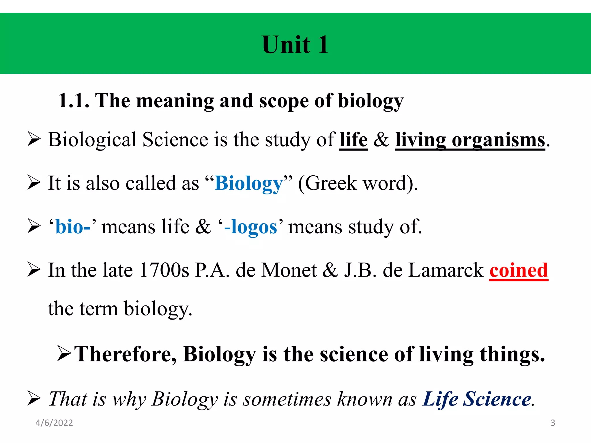General Biology- Unit 1 | PPT