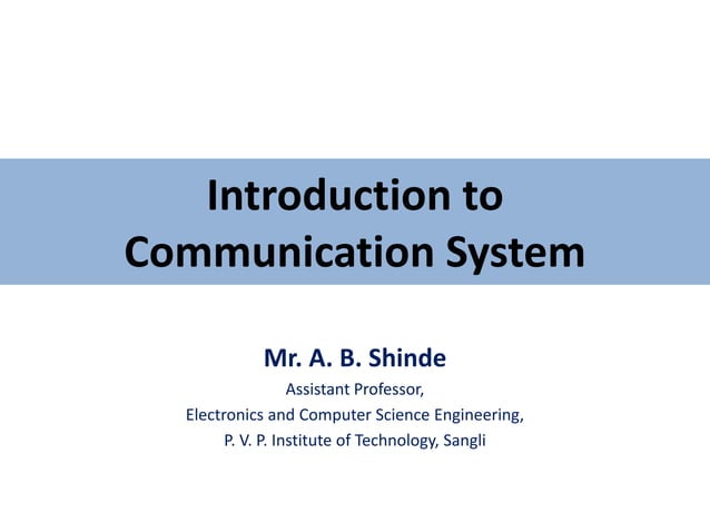 Communication System Basics | PPSX
