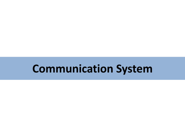 Communication System Basics | PPSX