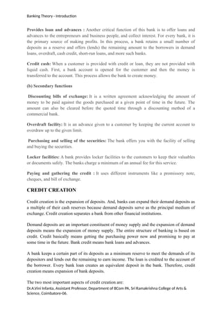 BANKING THEORY AND INTRODUCTION DOCUMENT. | DOCX | Business Banking ...