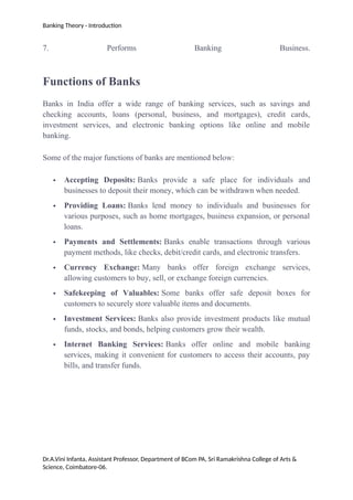 BANKING THEORY AND INTRODUCTION DOCUMENT. | DOCX | Business Banking ...