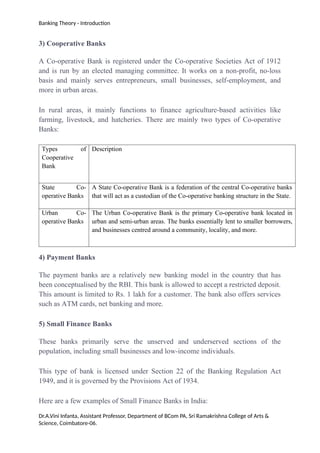 BANKING THEORY AND INTRODUCTION DOCUMENT. | DOCX | Business Banking ...