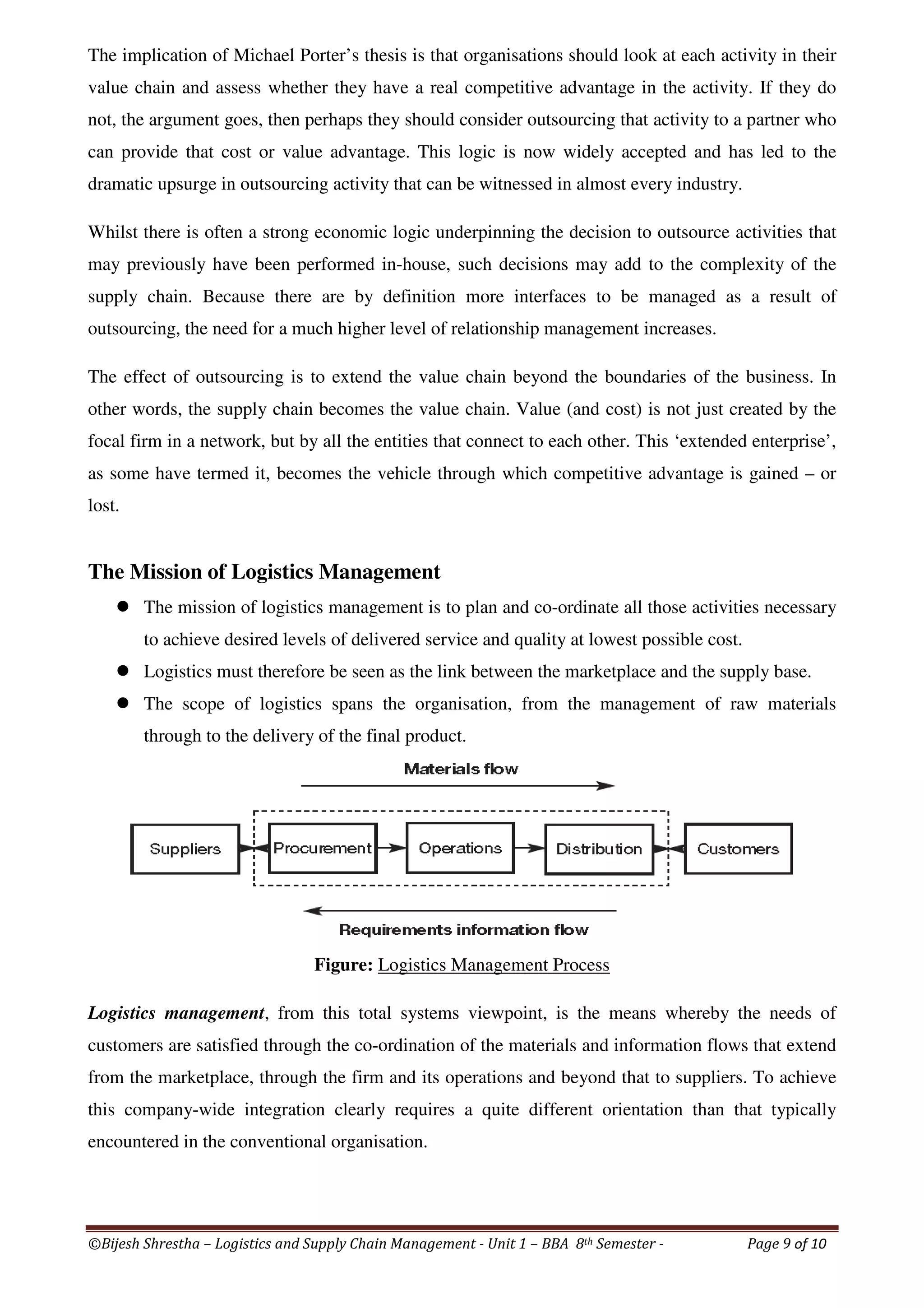 Unit 1 introduction lscm (10 pages) logistics management | PDF