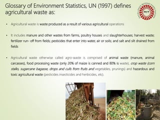 AGRICULTURAL WASTE MANAGEMENT Unit 1 introduction [autosaved] | PPTX