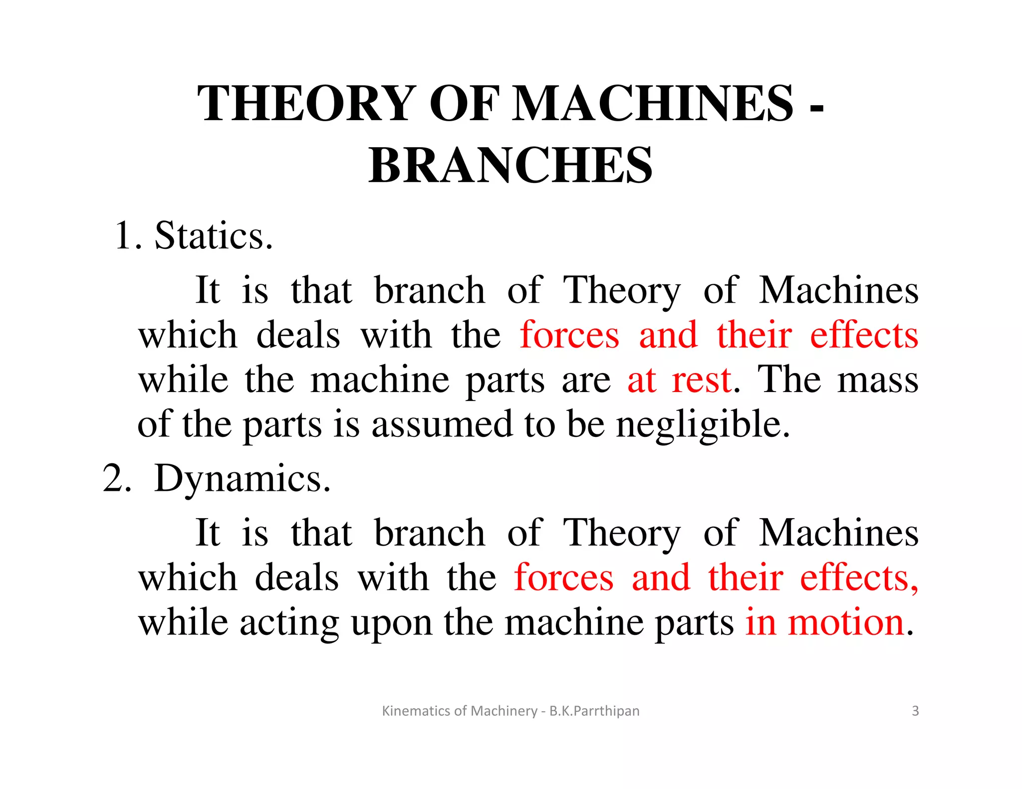 Unit 1 Introduction & Basics of mechanism | PDF
