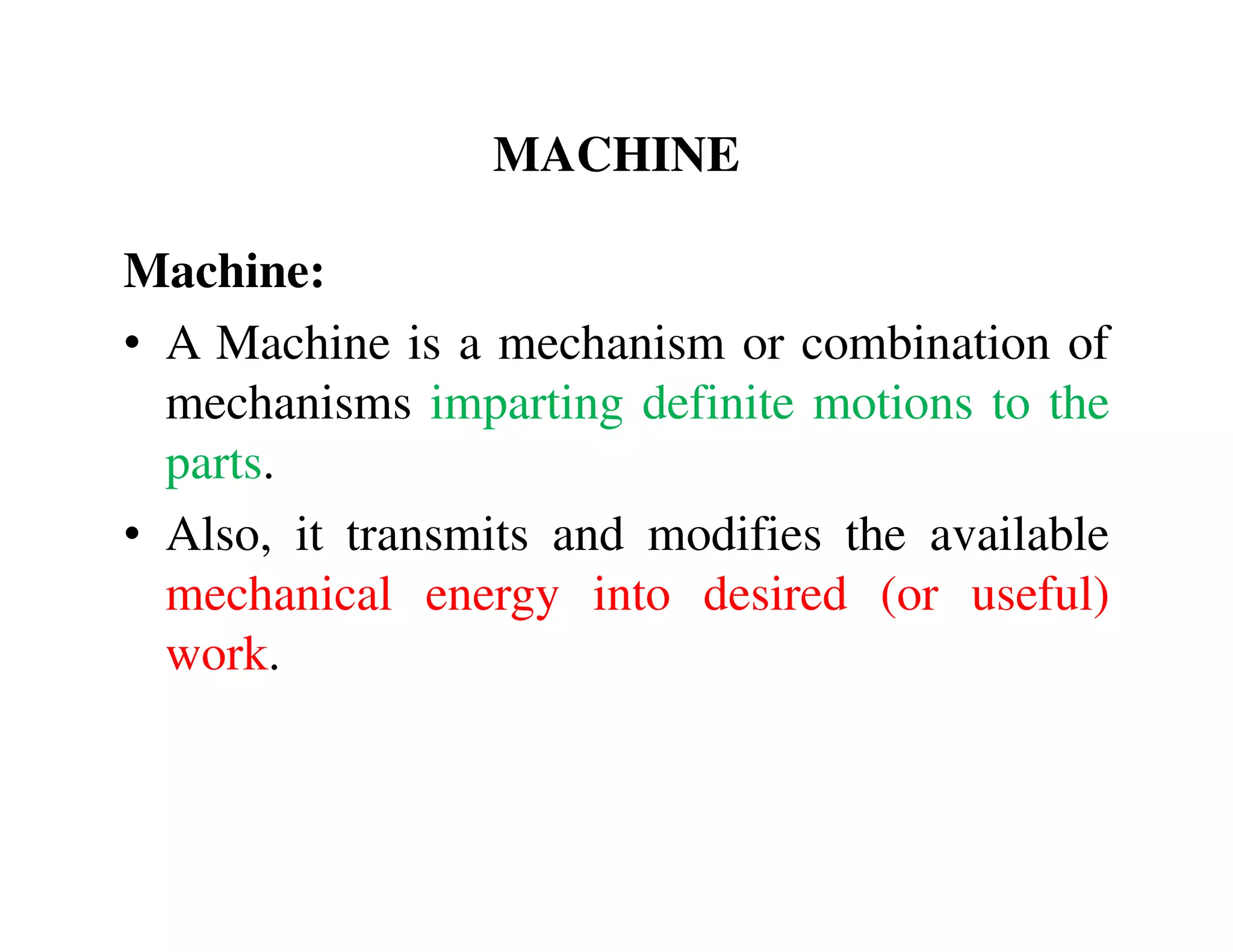 Unit 1 Introduction & Basics of mechanism | PDF
